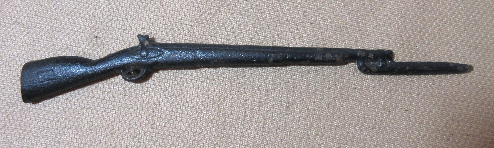 miniature antique miniature cast iron military rifle bayonet toy letter ...