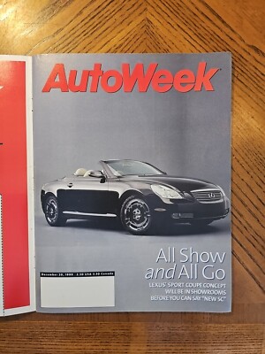 Autoweek Magazine December 20, 1999 Lexus SC Concept, Bentley Arnage ...