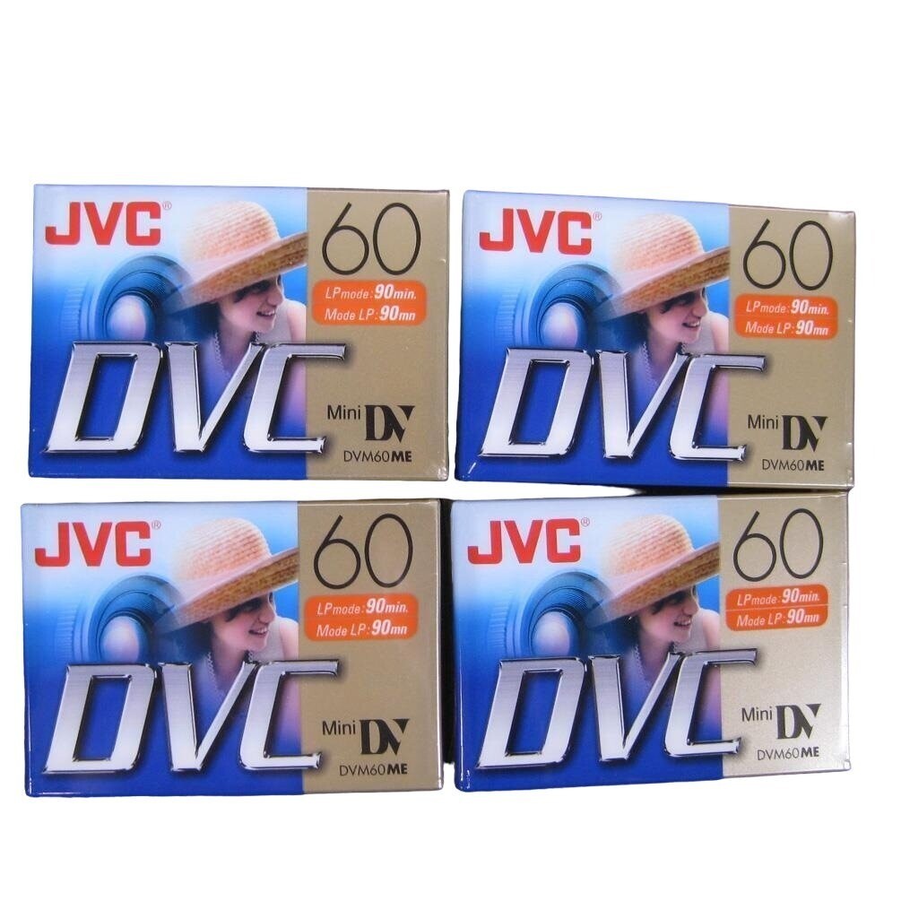 JVC DVC 60 Mini DV Digital Video Cassette DVM60ME Lot of 4 New Sealed M ...