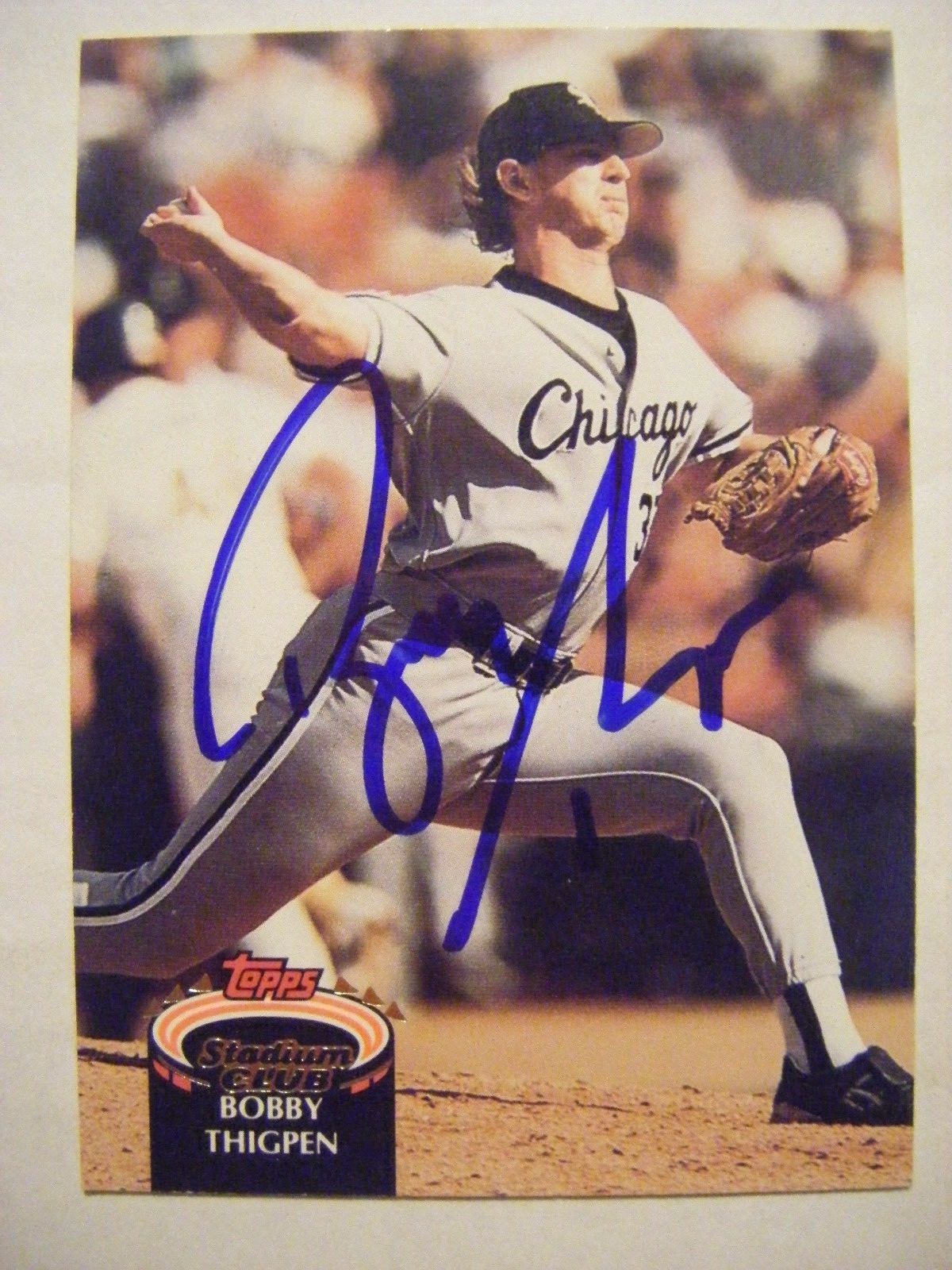 BOBBY THIGPEN signed WHITE SOX 1992 Topps Stadium Club baseball card ...