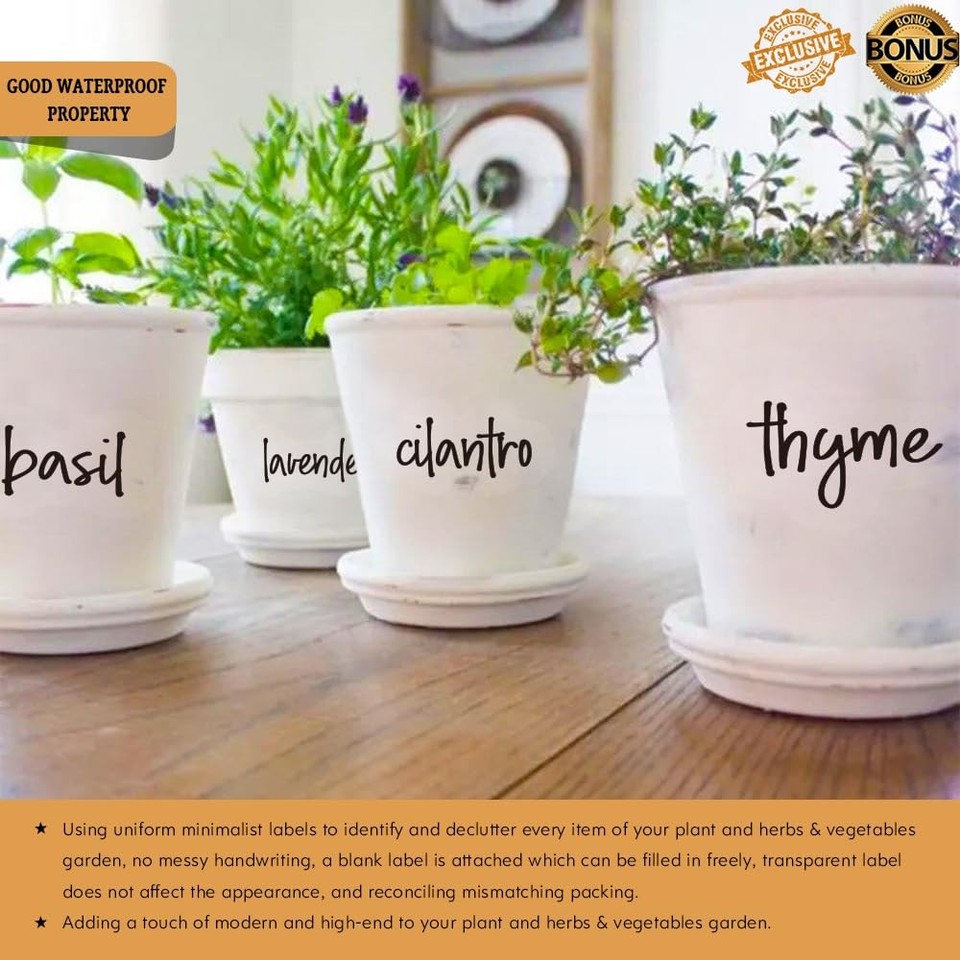 202Pcs Plant Labels, Herb & Plant Labels, Nursery Garden Tags for Pots ...