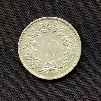 1976 Switzerland Swiss Helvetica Helvetia 10 Rappen Coin | eBay