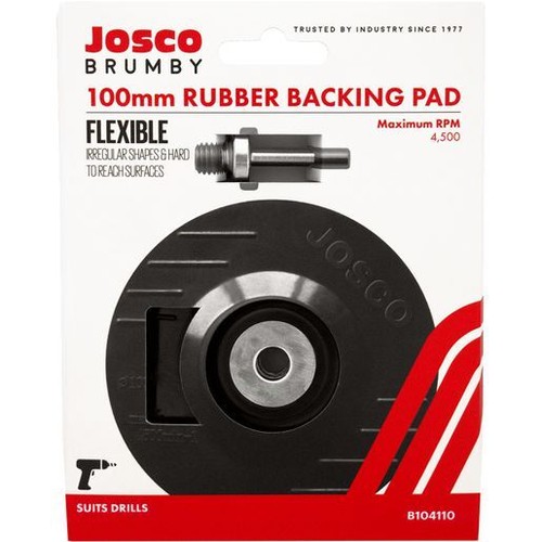Josco 100mm Backing Pad Rubber M10 w/ Drill Adaptor B104110 | eBay ...
