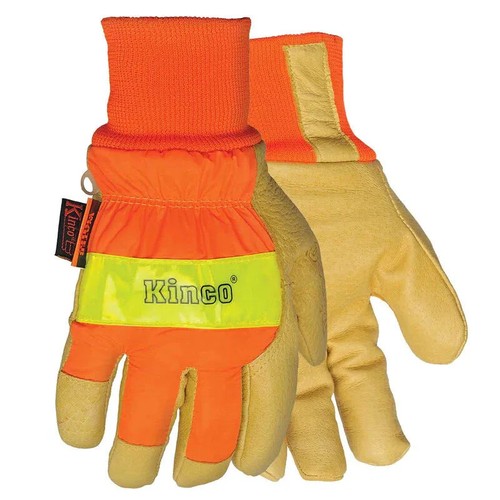 High Visibility Reflective Lined WATERPROOF Pigskin Cold Weather WORK ...