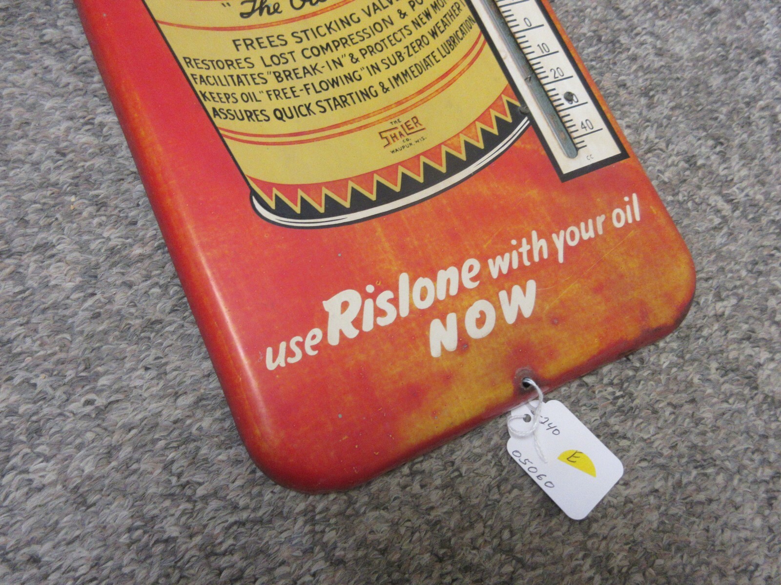 VINTAGE ADVERTISING RISLONE OIL TIN THERMOMETER WALL STORE D-240 | eBay