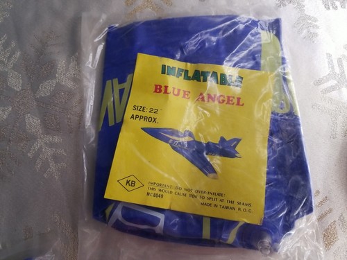 NEW Vintage 22" Long Inflatable Plane U.S. Navy Blue Angel Fighter Jet ...