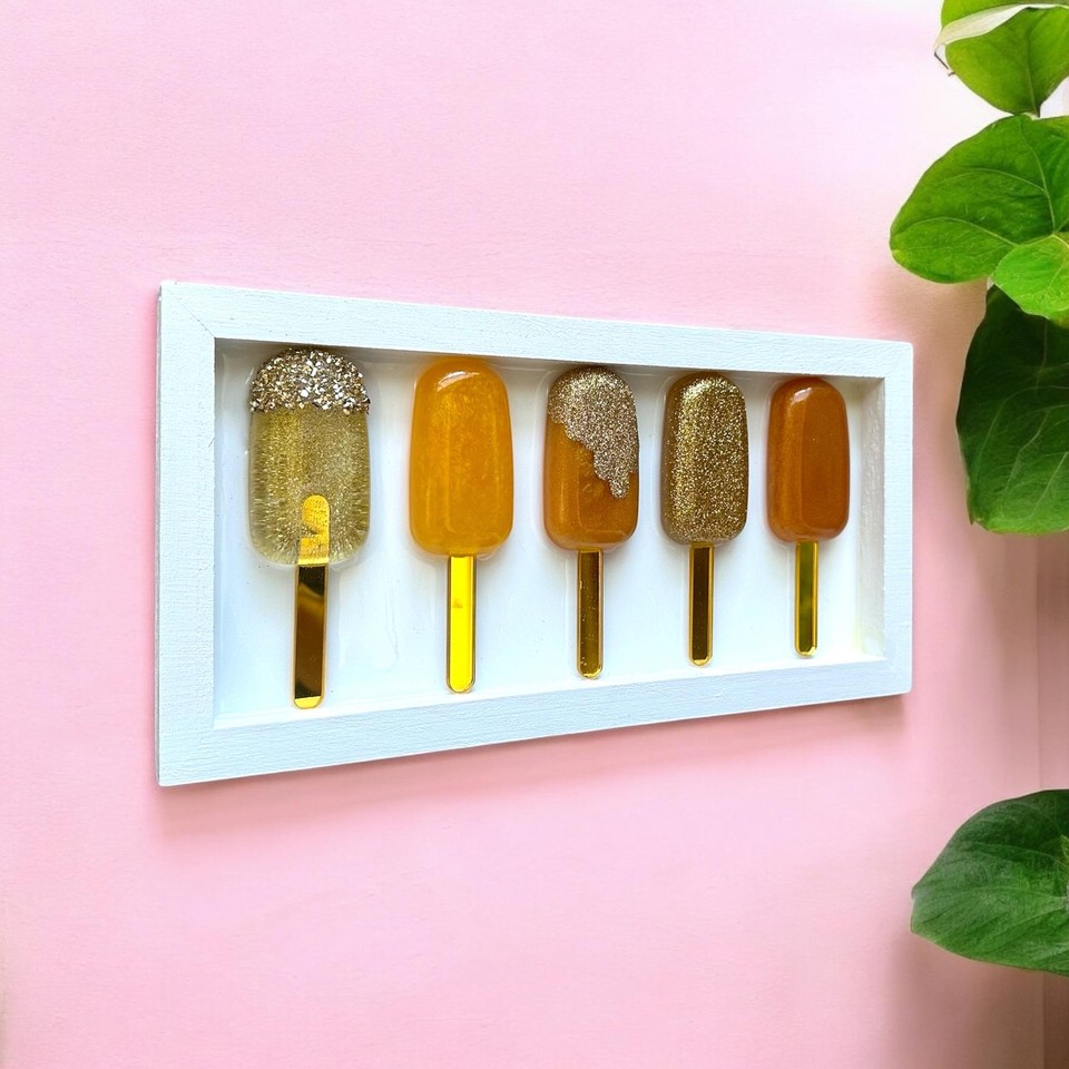 Gold LIFESIZE Popsicle 3D PoP ART resin wall art melting popsicles ...