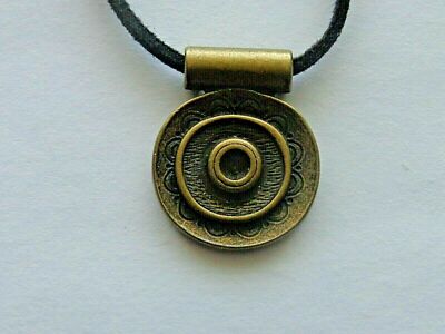 BOHO GYPSY BRONZE SWIRL PENDANT LEATHER SUEDE CORD NECKLACE CHOKER ...