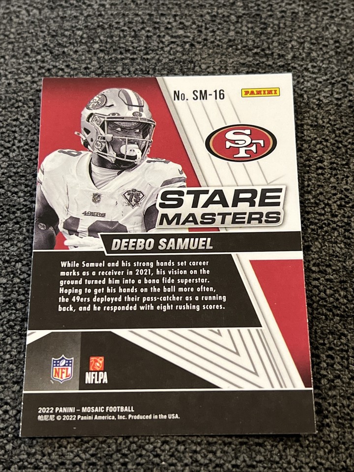 Deebo Samuel "STARE MASTERS" 2022 Panini Mosaic #SM-16 San Francisco ...