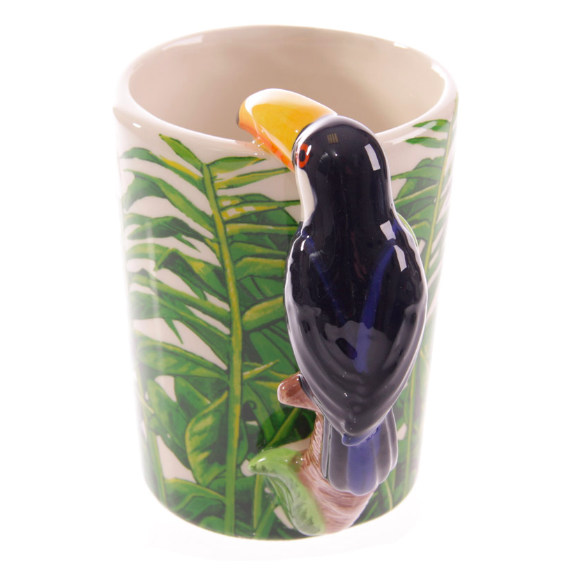 Animal Shaped Handle Ceramic Mug Tea Coffee Cup Novelty Gift Jungle ...