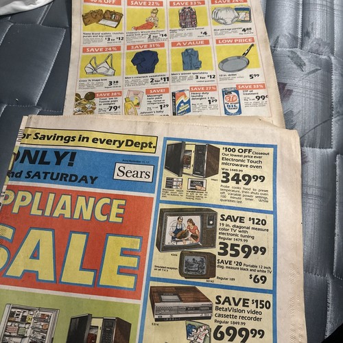 Sears October & November 1981 Store Flyers, 2 Lot, Video Arcade, Beta ...