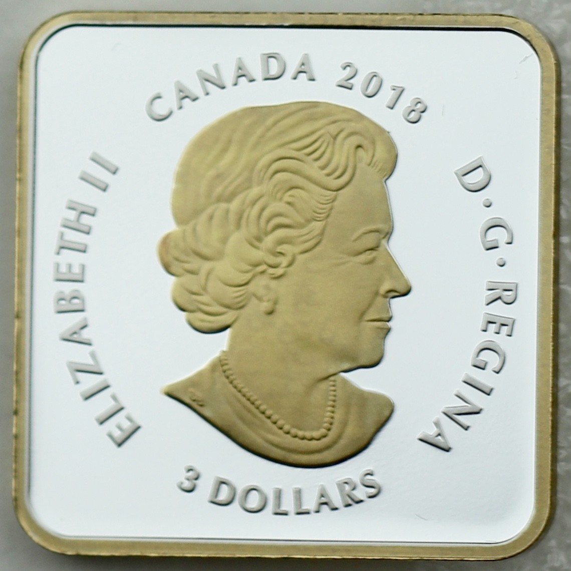 2018 $3 Canadian Coasts: True North Gold-Plated Pure Silver Square ...