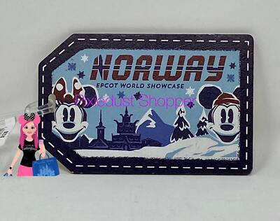 Disney Epcot Norway World Showcase Mickey and Minnie Ski Luggage Tag | eBay