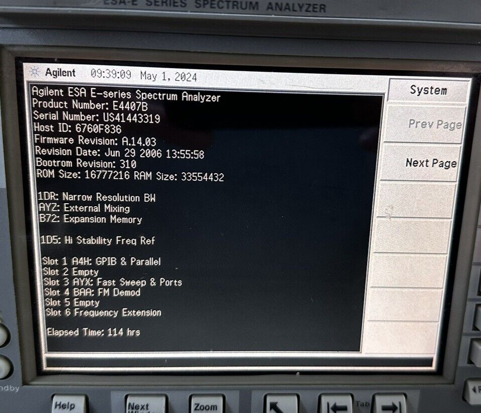 Agilent E4407B ESA-E Spectrum Analyzer - 9 kHz to 26.5 GHz for sale ...