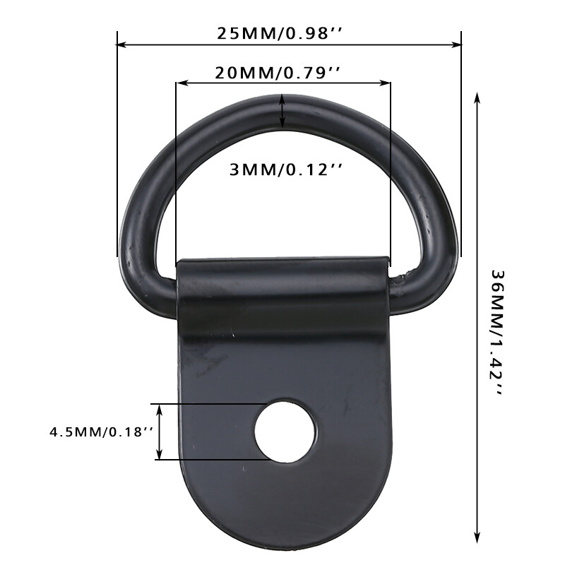 30PCS Heavy Duty D-Ring Tie Down Stainless Steel Anchor Point Black ...