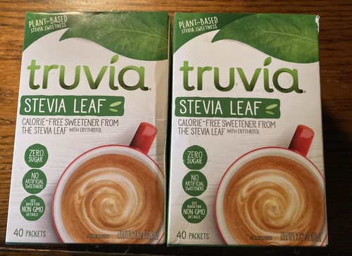 NEW (2) Truvia Stevia Leaf Sealed 40 packets per box Exp. 2025 Plant ...