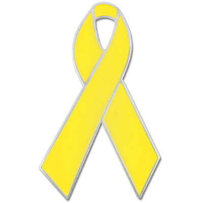 PinMart's Yellow Awareness Ribbon Enamel Lapel Pin | eBay