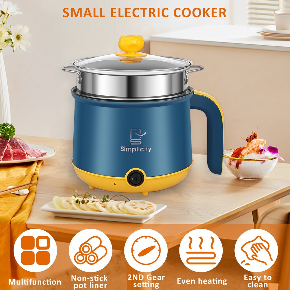 Electric Hot Pot 1.8L MultiFunctional Portable Electric Cooker Non ...