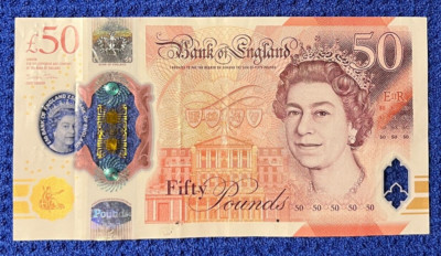Bank Of England New Design Polymer Plastic £50 Fifty Pound Note Queen ...