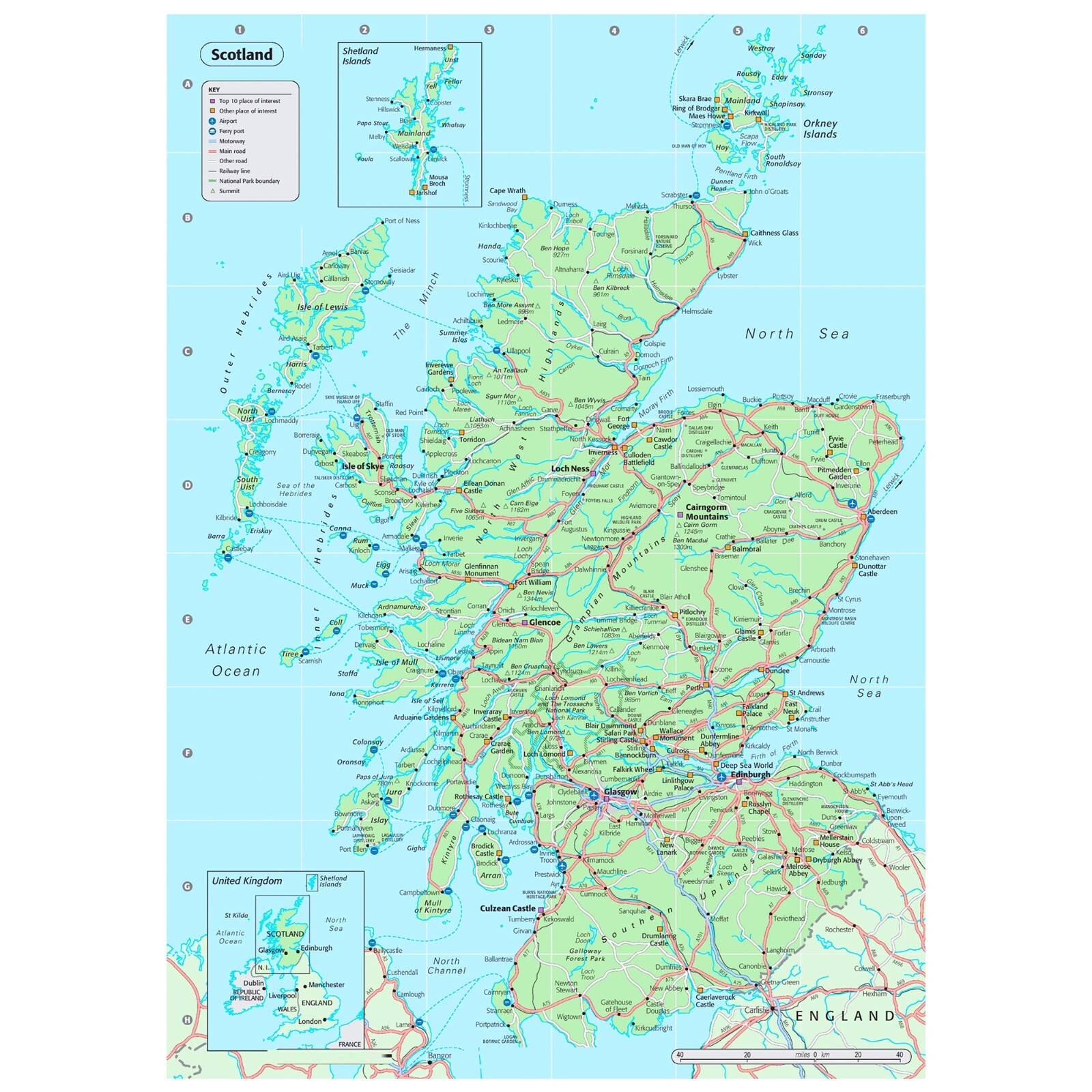 Scotland Map Poster World Map Wall Poster Maps Of Scotland Upto A2 ...