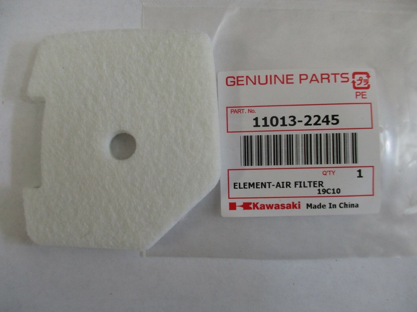 Genuine Kawasaki 11013-2245 Air Filter Element Hedge & String Trimmer ...