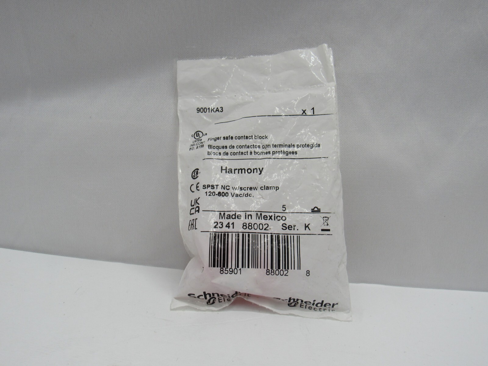 Schneider Electric Harmony 9001KA3 SPST NC Finger Safe Contact Block | eBay