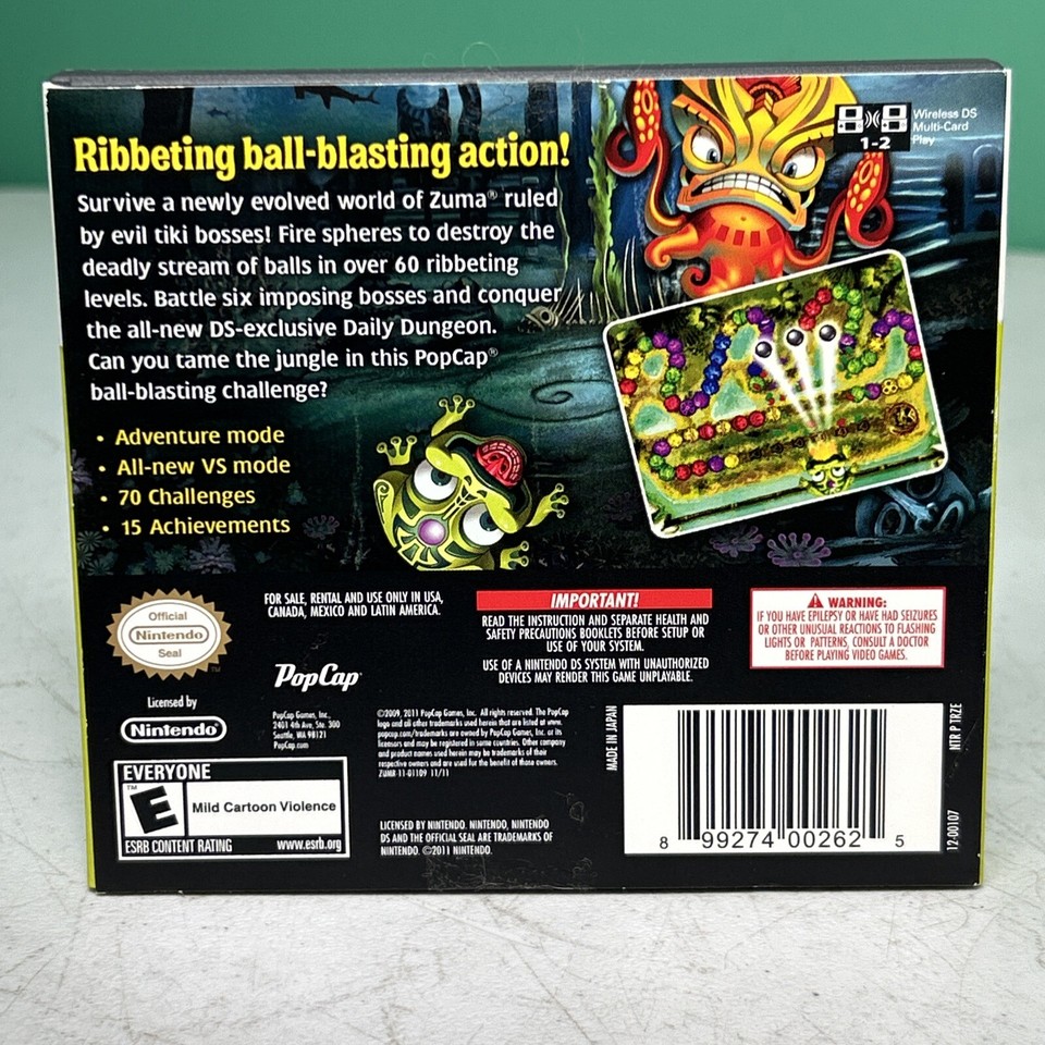 Zuma's Revenge (Nintendo DS, 2012) Cartridge & Manual Tested ...