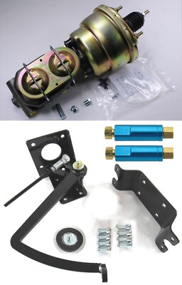 Ford Model A 7" Dual Brake Booster Master Cylinder Pedal Kit w/ Disc ...