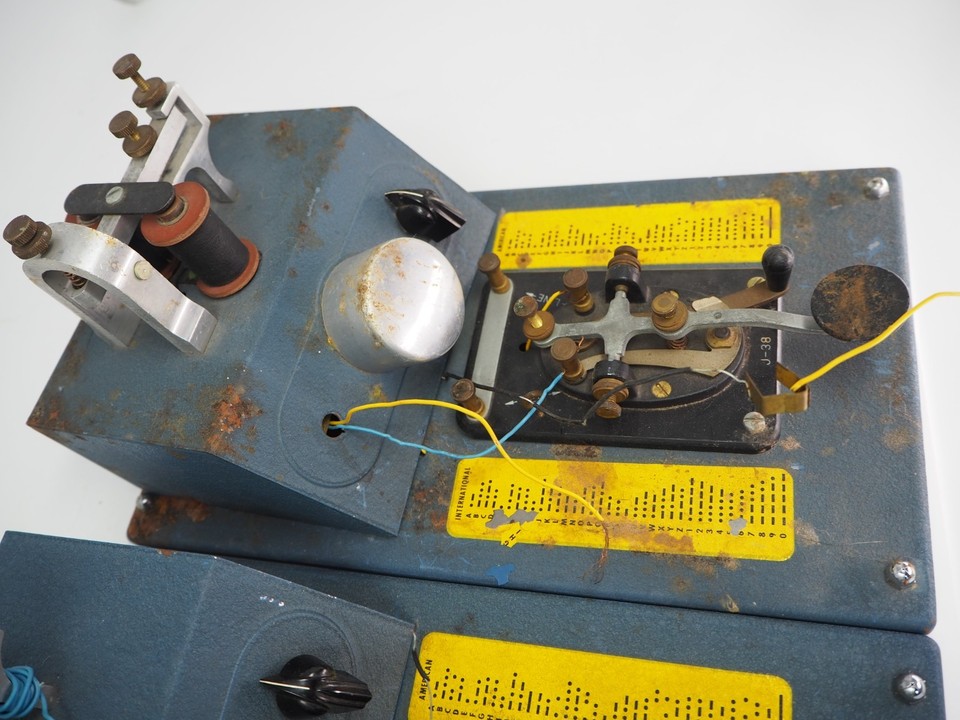 Lot of 2 J-38 Morse Code Keys w/ Telegraph Sounders Military Panels | eBay