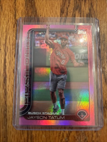 JAYSON TATUM 2025 TOPPS SERIES ONE FIRST PITCH PINK FOIL FP-5 SP | eBay