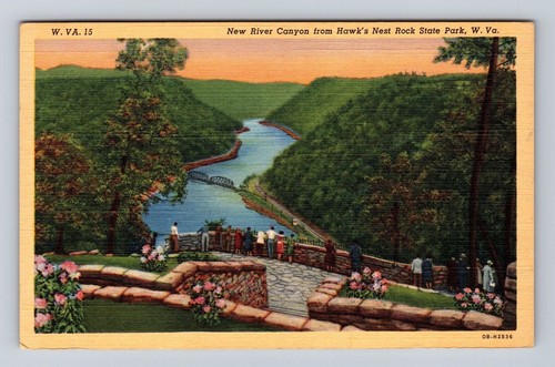 Hawk's Nest Rock State Park WV-West Virginia, Canyon, Vintage c1943 ...