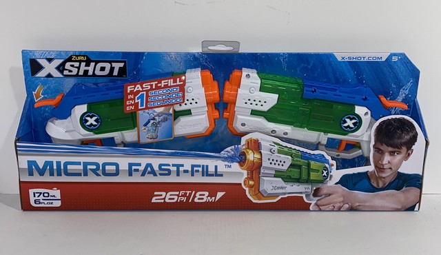 ZURU Xshot Water Warfare Micro Fast-fill 2pk Pool Beach 26 FT Pi Age 5 ...