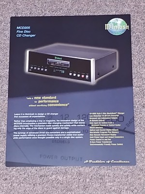 McIntosh MCD205 Five Disc CD Changer Original Sales Brochure | eBay