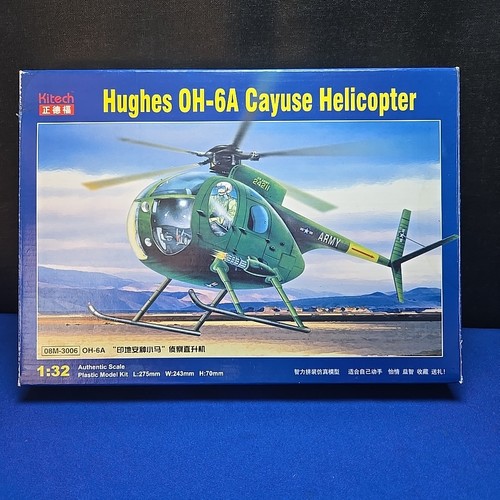 KITECH Model Helicopter Kit 1:32 Scale Hughes OH-6A Cayuse New Sealed ...