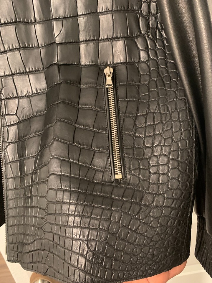 Genuine Alligator Jacket Italian Designer Fredo Ferrucci mens Size 44 ...