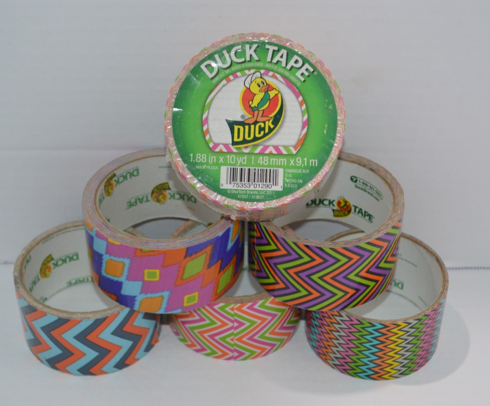 6x Duck Tape Duct Tape Discontinued Chevron Pattern Multi Color New and ...