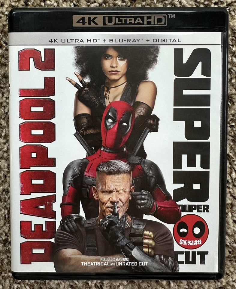 Deadpool 2 Super Duper Cut 4K Ultra HD Blu-ray 4 Disc Set W/ Slipcover ...
