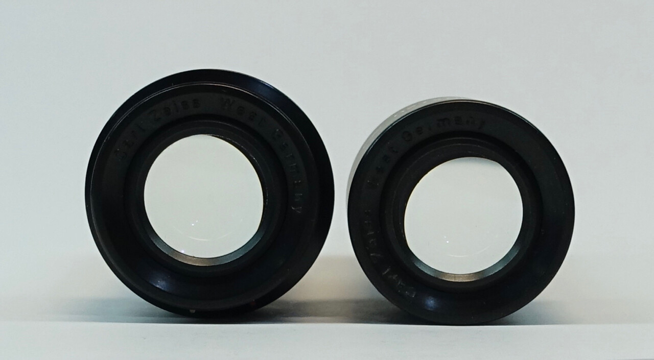 Pair of Zeiss Pl 10X/20 Microscope Eyepieces & Ruler Reticle, PN 444031 ...