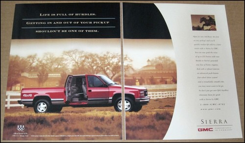 1997 GMC Sierra Pickup Truck 2-Page Print Ad 1996 Automobile Car ...