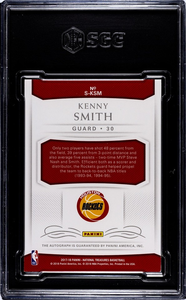 2017-18 National Treasures Emerald signatures Kenny Smith sgc 8 4/5 | eBay