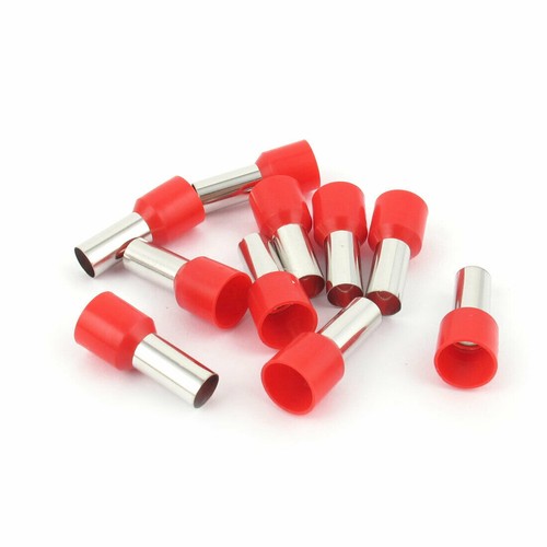 10 Pcs Wire Crimp Connector Terminal Insulated Ferrule Red E16-12 6AWG ...