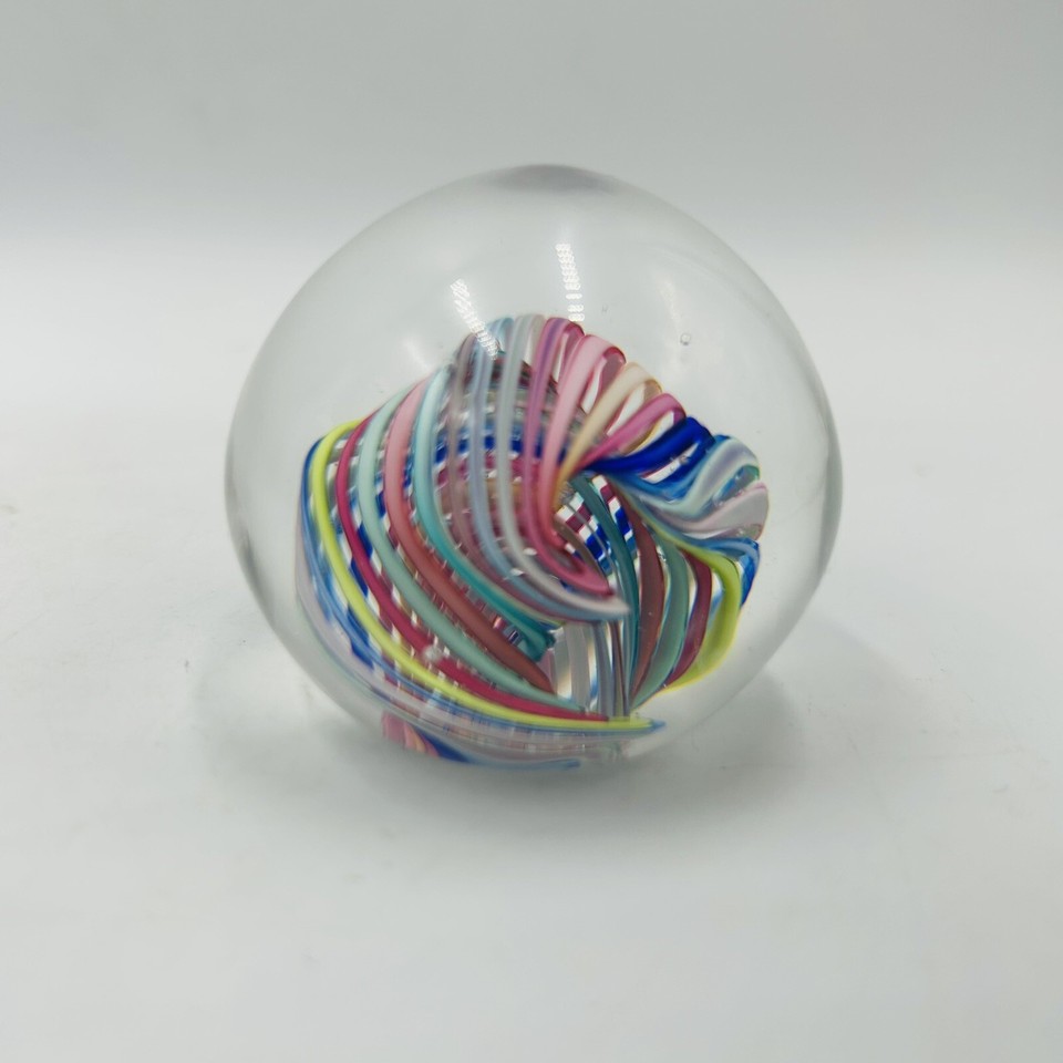 2” Art Glass Signed Paperweight RH or PH Robert Hamon Paul Harrie ...
