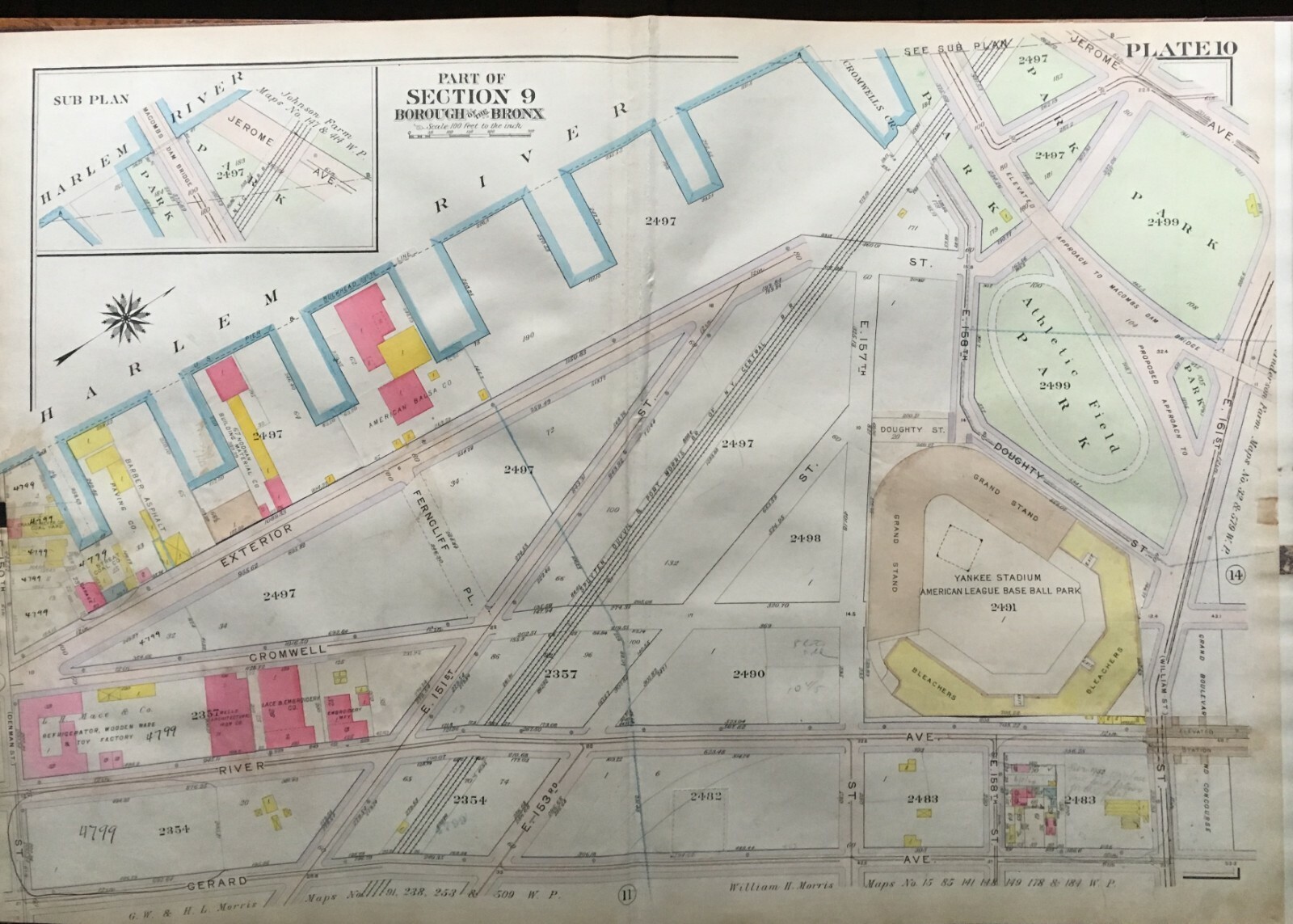 FEBRUARY 2, 1923 YANKEE STADIUM MACOMBS PARK BRONX NY ATLAS MAP | eBay