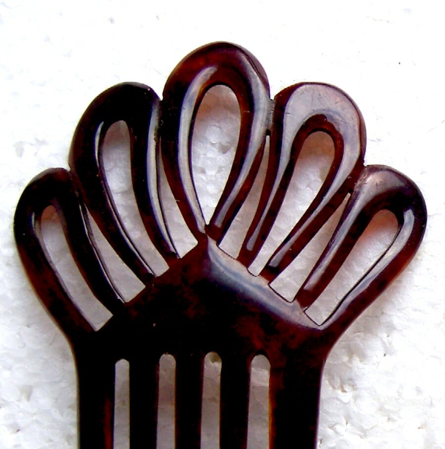 Two celluloid hair combs in faux tortoiseshell Spanish style | eBay UK