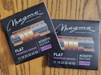2-PACK Magma GA130PBF Flat PB Acoustic Guitar Strings, Medium Light 11 ...