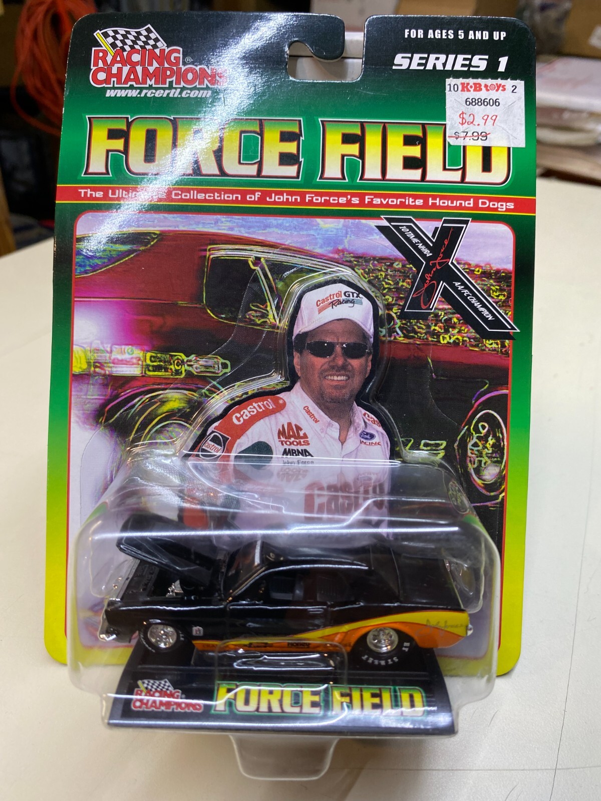 2001 Racing Champions ~ Force Field (John Force) ~ Series 1 ~ 1964 Ford ...