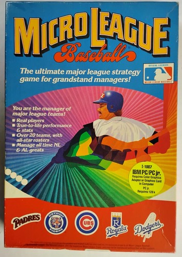 Micro League Baseball Vintage Computer Game 1984 IBM PC/PC jr Complete ...
