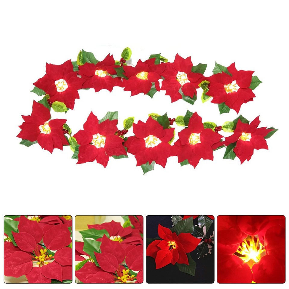 1pc XMAS Flower Fruit Fruit Lights Ornament Lintel Lintel (Red 2M) | eBay