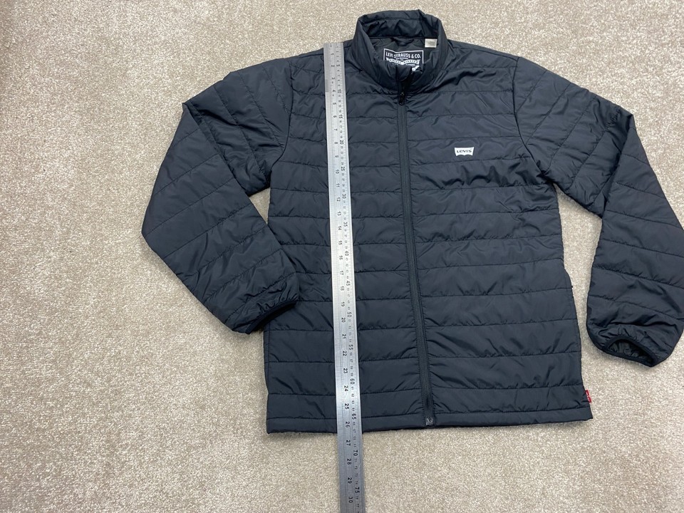 Levis Jacket Mens Small Black THERMORE Insulation Puffer Coat Pit-pit ...