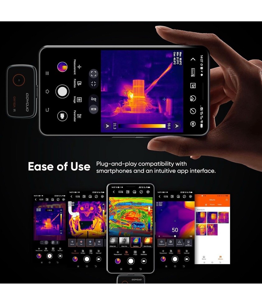 Thermal Imaging Camera for Android, 192x192 IR Resolution, USB-C ...